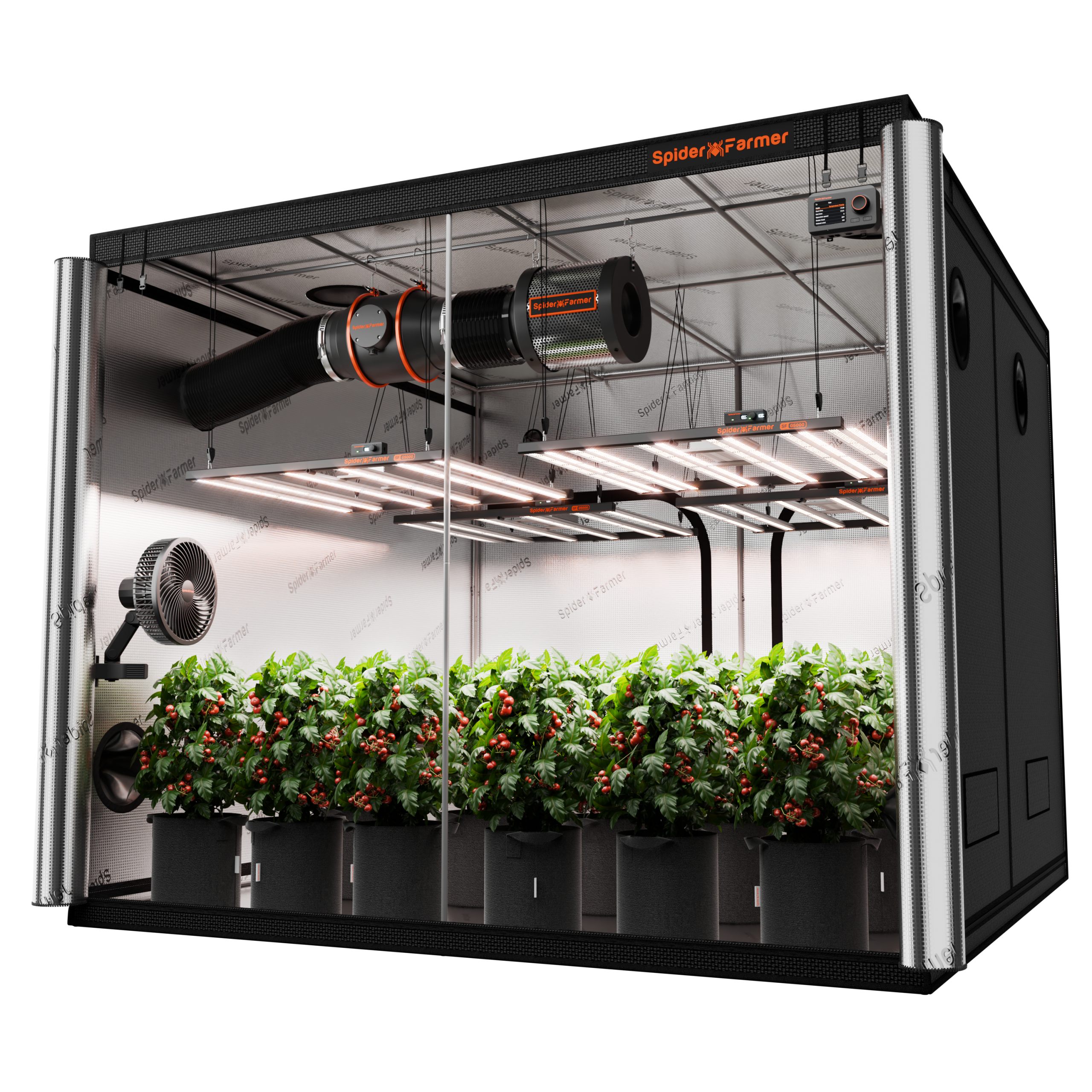 Spider Farmer 240×240×200 Tent Kit met 4× G5000 Full Spectrum ...