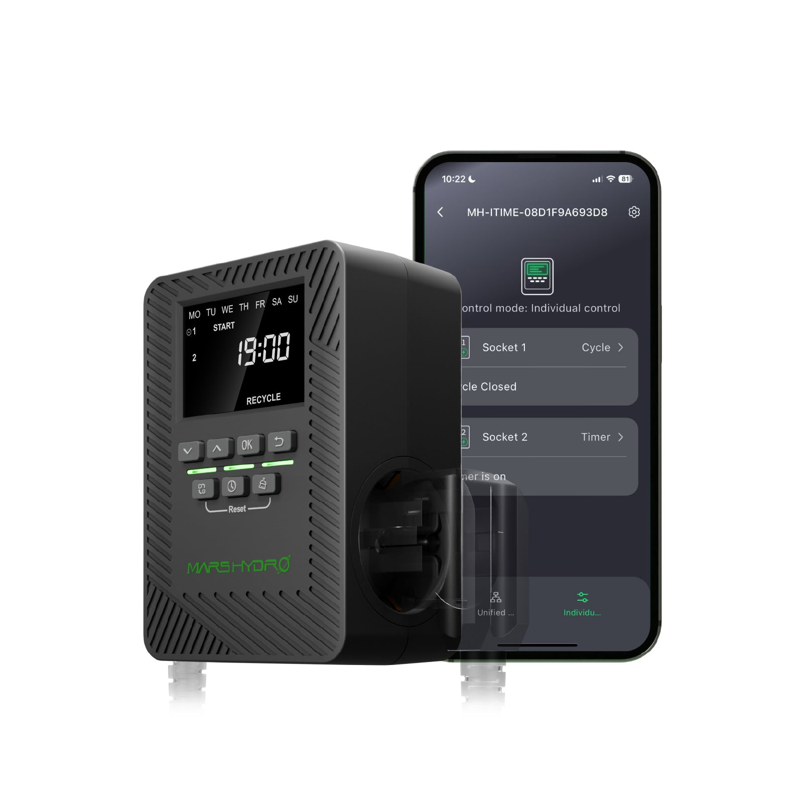 Mars Hydro iTime 2-in-1 Smart Timer 13A 2990W – Dual Plug Timer for ...